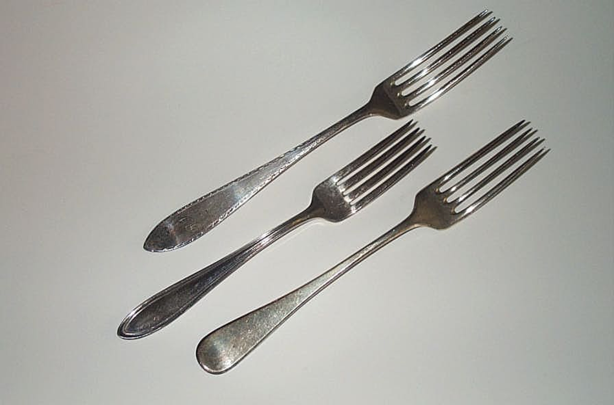 Gaffel x 8 - De Heibergske Samlinger - Sogn Folkemuseum / DigitaltMuseum