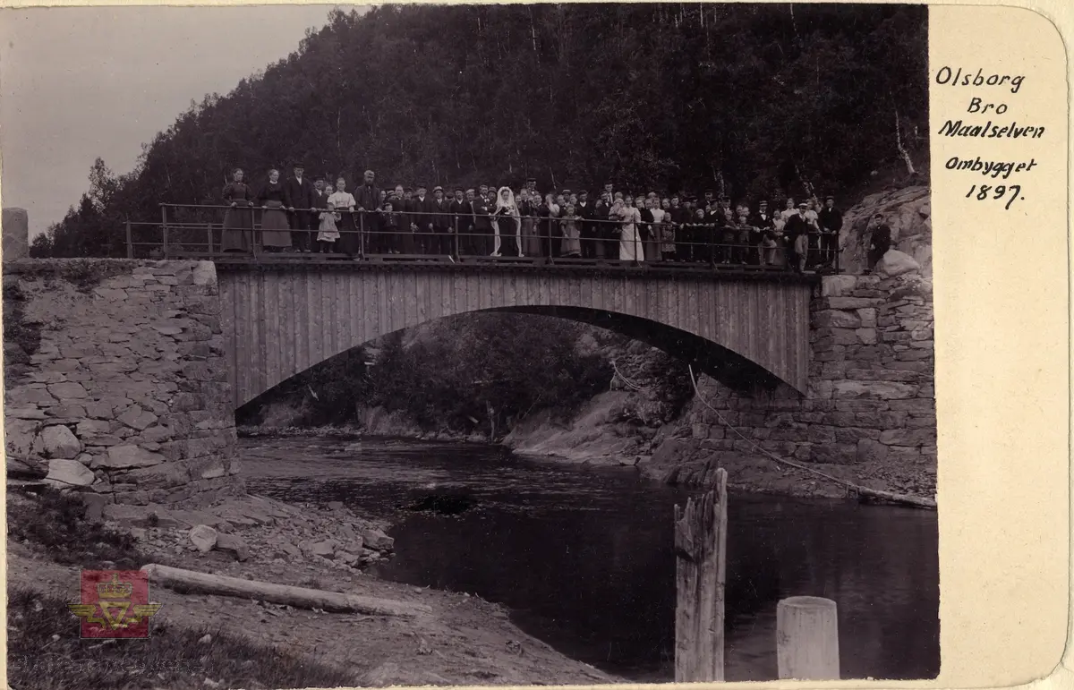 "Olsborg Bro Maalselven ombygget 1897." - Norsk vegmuseum / DigitaltMuseum