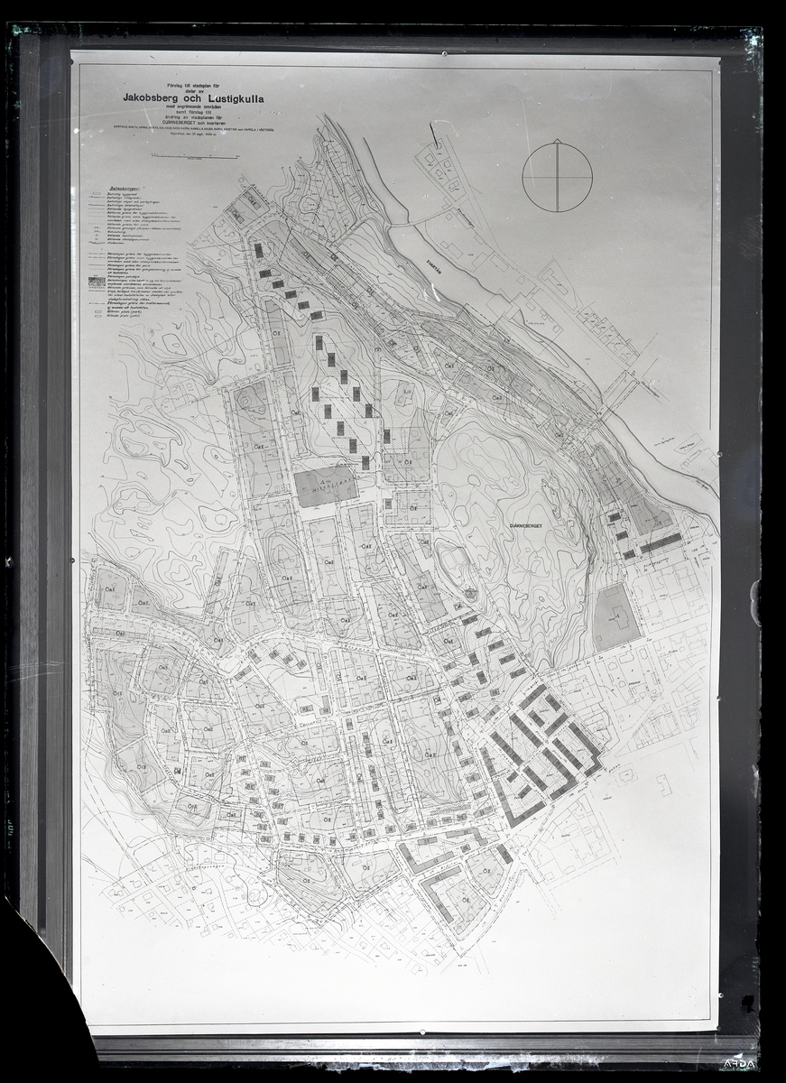 Stadsplan över Jakobsberg och Lustigkulla i Västerås. - Västmanlands ...