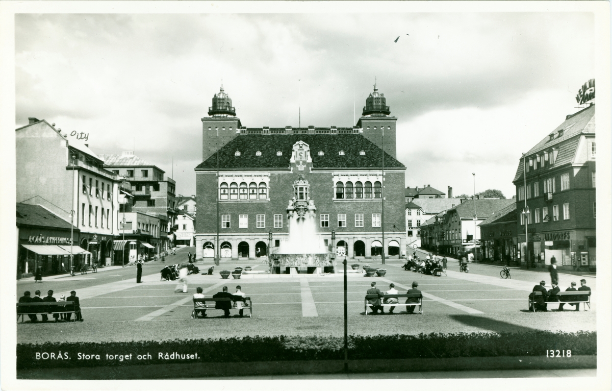 Borås. Stora torget och Rådhuset - Vänersborgs museum / DigitaltMuseum