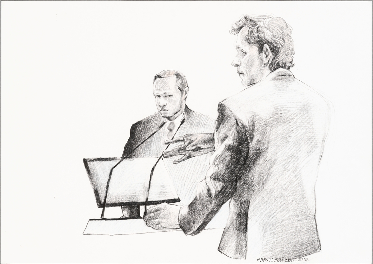 Fra rettssprosessen mot Anders Behring Breivik [Tegning] - KODE ...