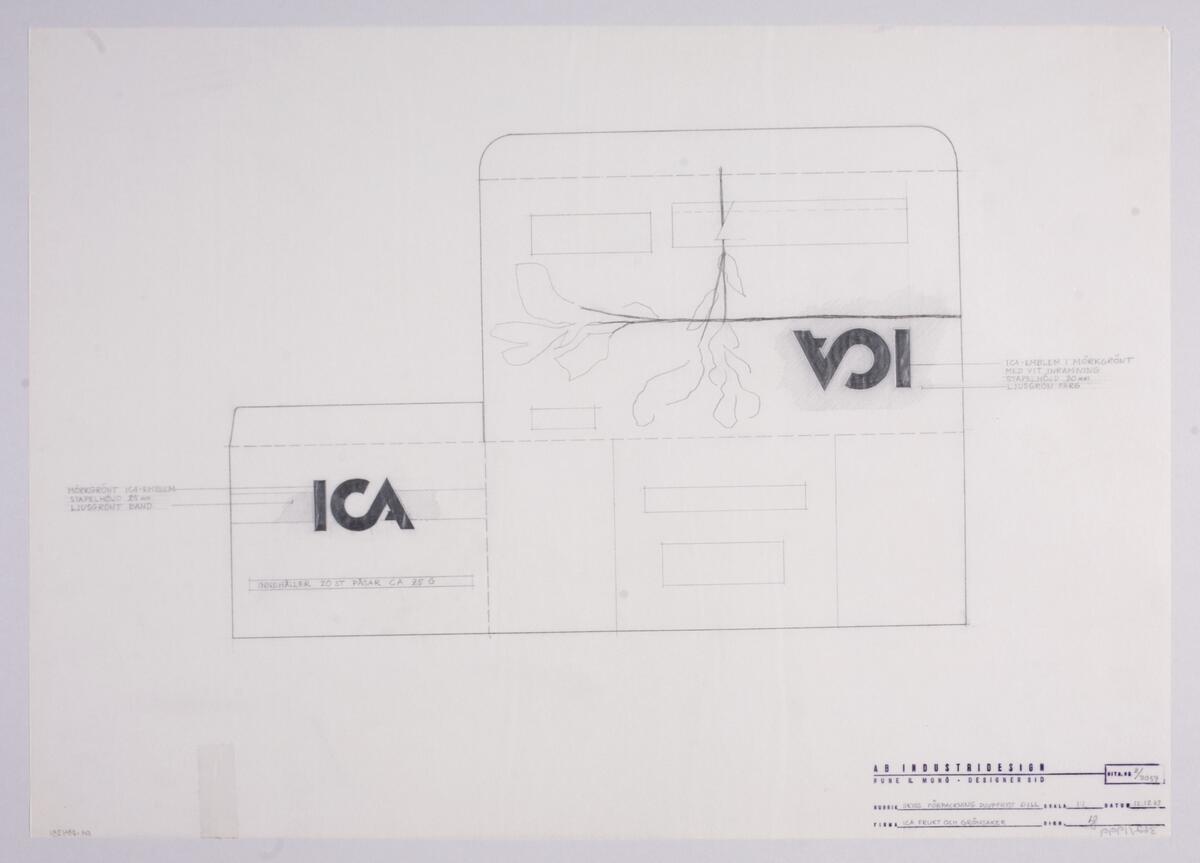 ICA-skyltar [ritning] - Designarkivet / DigitaltMuseum