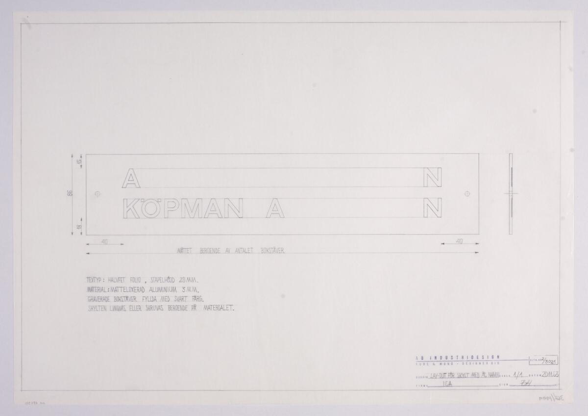ICA-skyltar [ritning] - Designarkivet / DigitaltMuseum