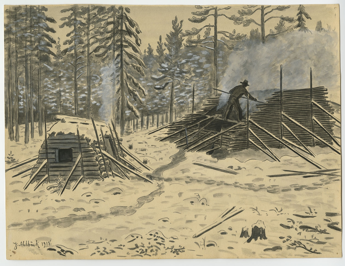 Akvarellmålning - Dalarnas museum / DigitaltMuseum