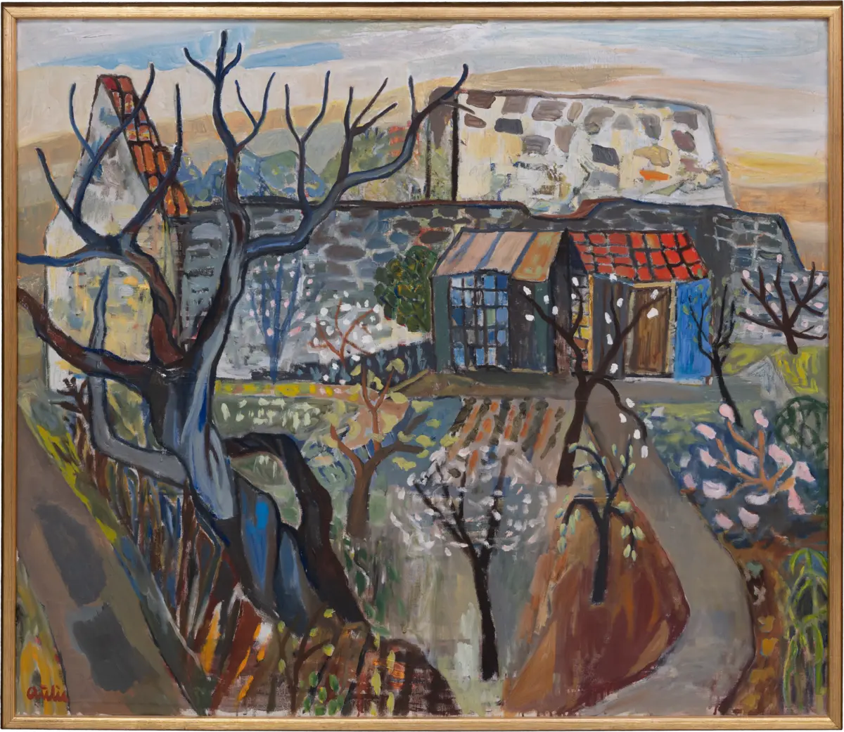 Hage med blomstrende frukttrær [Maleri] - Grieg Kunstsamling ...