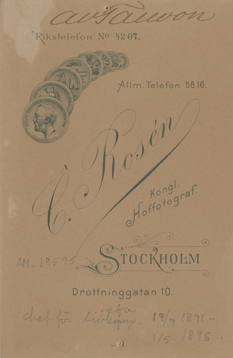 Porträtt av Axel Tauvon, major vid Göta livgarde. - Armémuseum ...