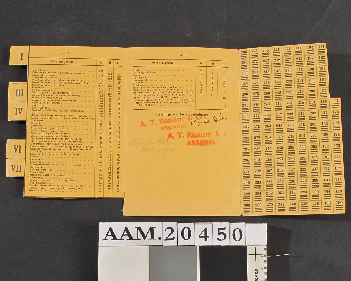 Rasjoneringskort - Aust-Agder museum og arkiv – KUBEN / DigitaltMuseum