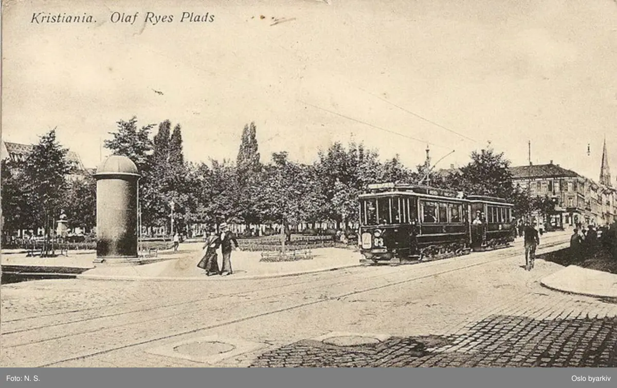 Kristiania. Olaf Ryes Plads - Oslo byarkiv / DigitaltMuseum