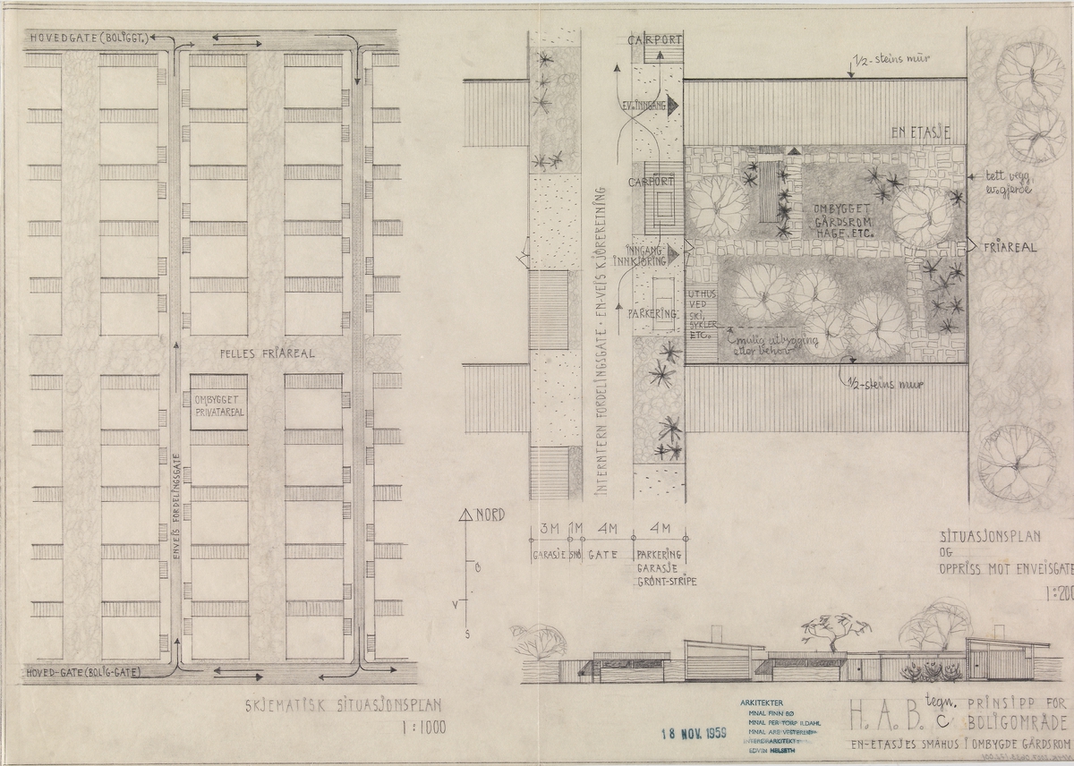 Atriumhus i Furubergveien, Hamar [Plantegning] - Nasjonalmuseet ...