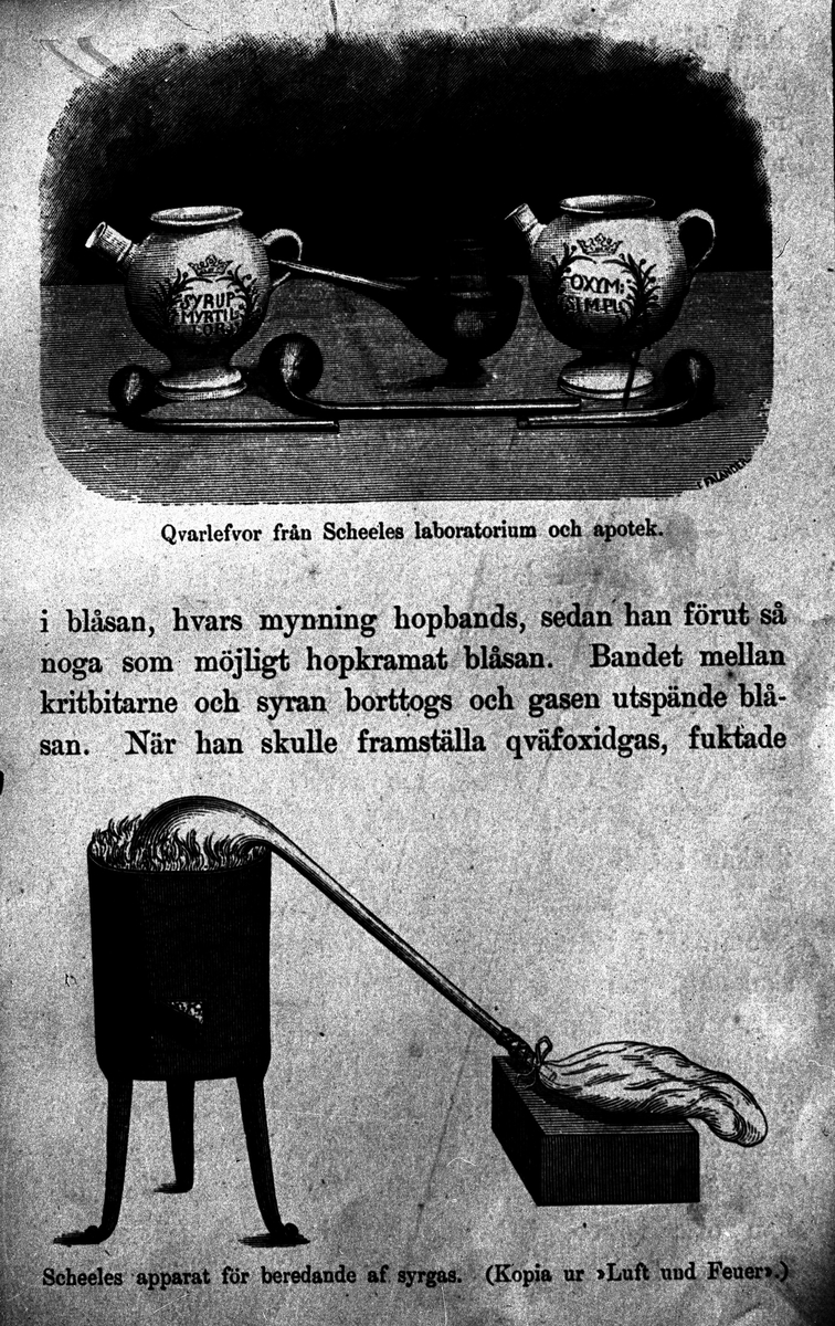 C W Scheele, kemisk utrustning. Reproduktion av KJ Österberg. - Köpings ...