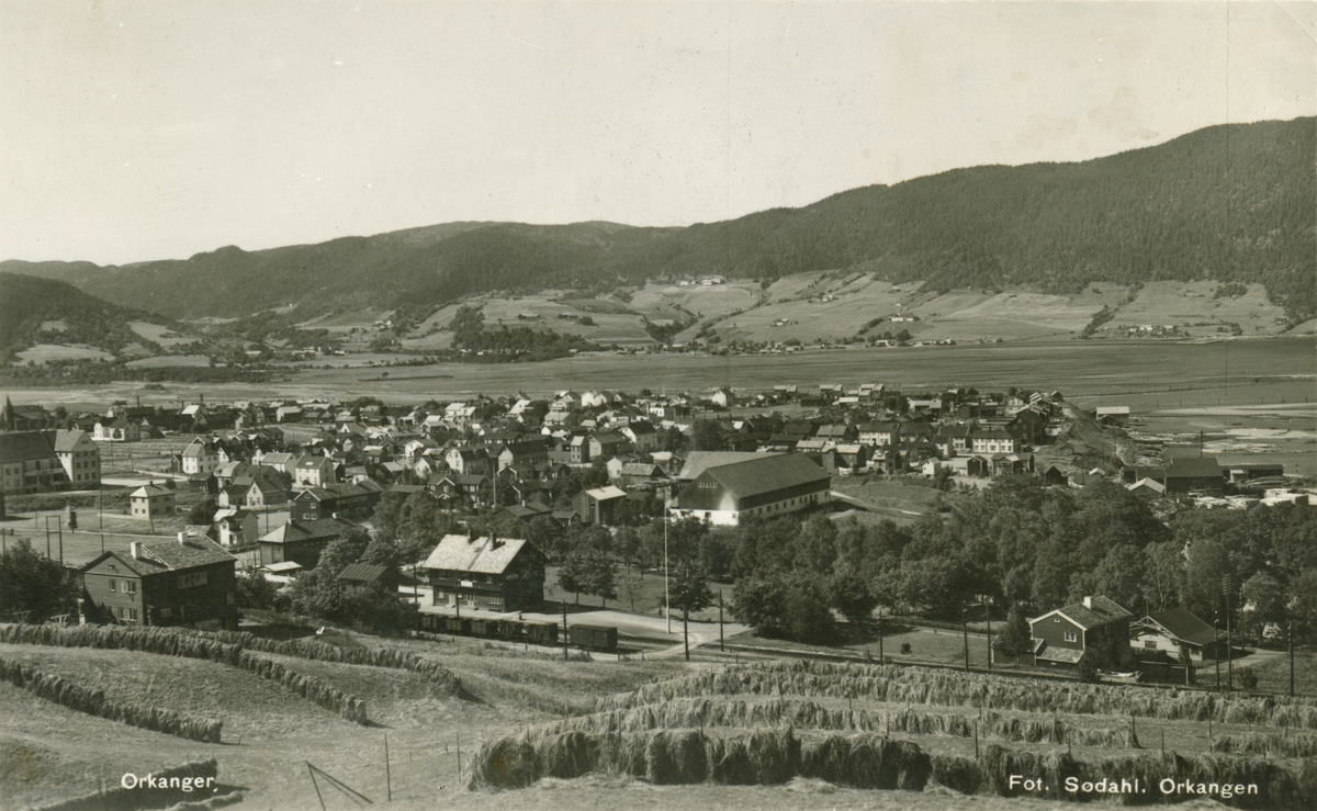 Oversiktsbilde over Orkanger. - Orkla Industrimuseum / DigitaltMuseum