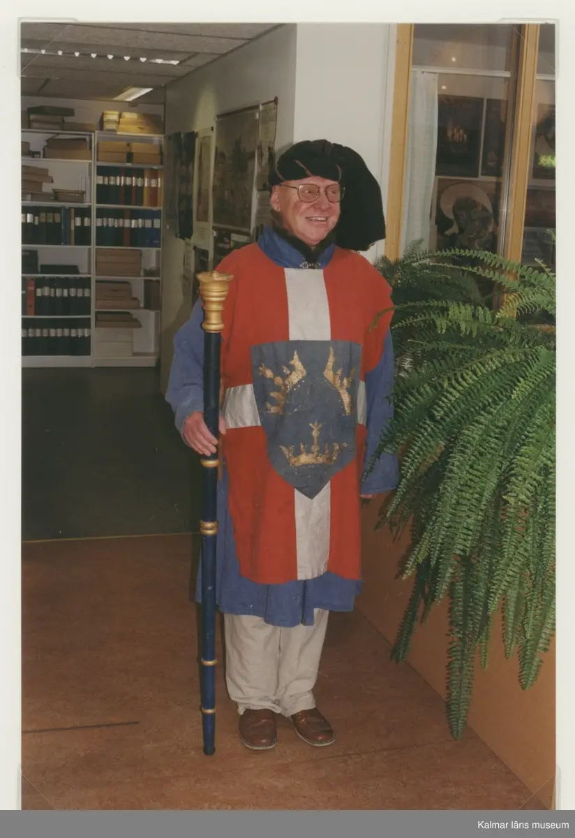 Vaktmästare Jan Lindman som stadsvakt vid en konferens om historiskt ...