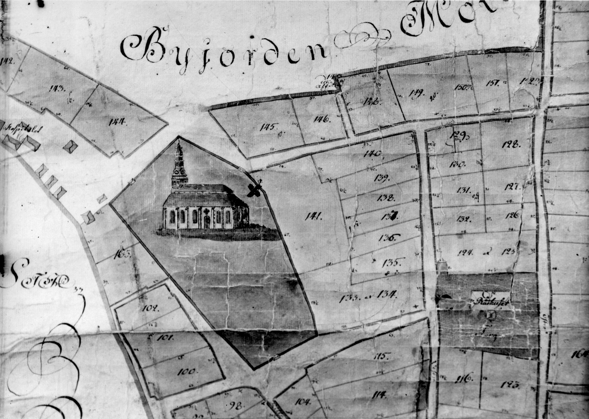 Karta över Köping med gammal tomtindelning. - Köpings museum ...