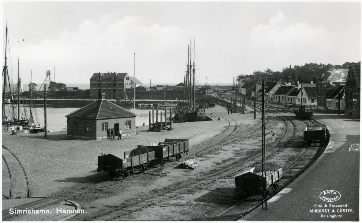 Simrishamn Hamnen. - Järnvägsmuseet / DigitaltMuseum