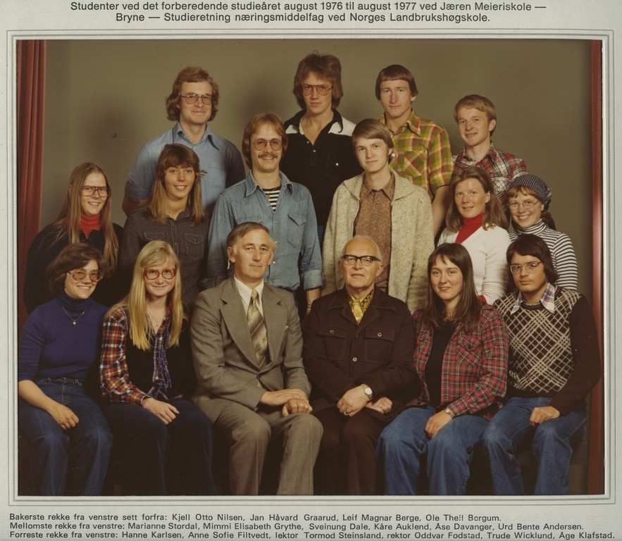 Gruppebilete av elevar og lærarar frå forberedande studieår for Norges ...