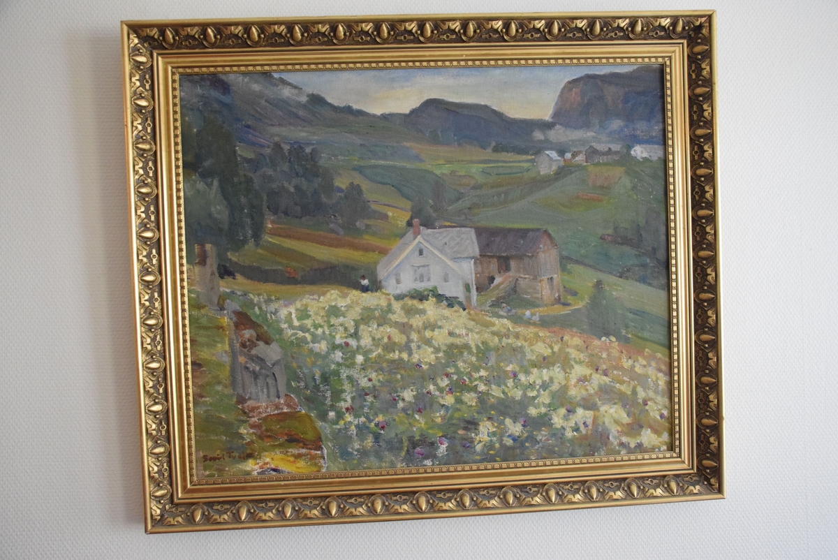 Øverland, avfotografert måleri av Samuel Tveit, i eiga til Vrål ...