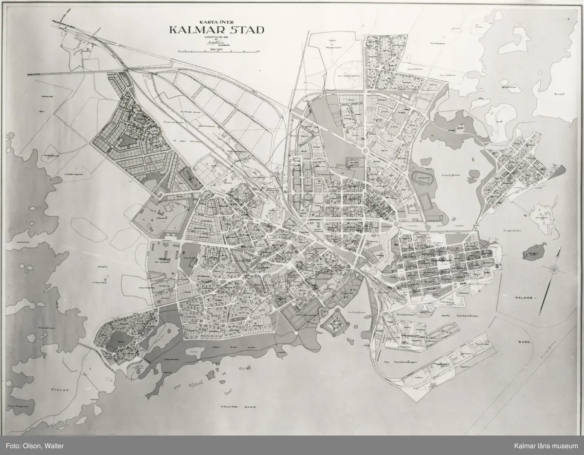 Karta över Kalmar Stad. - Kalmar läns museum / DigitaltMuseum
