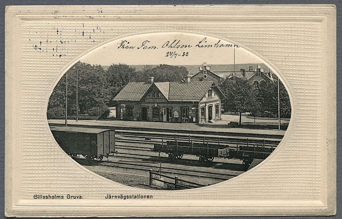 Billesholm station. - Järnvägsmuseet / DigitaltMuseum