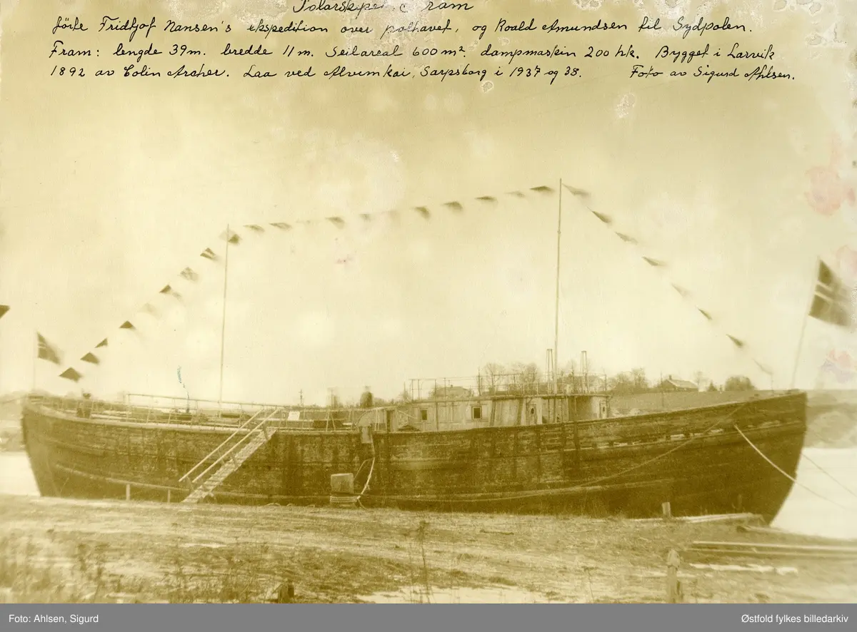 Polarskipet Fram - Østfold fylkes billedarkiv / DigitaltMuseum