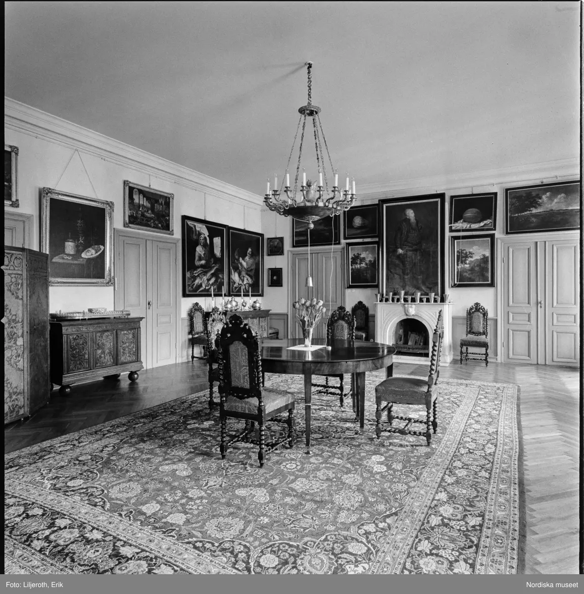 Ericsbergs slott, interiör, Stora Malms socken, Södermanland ...