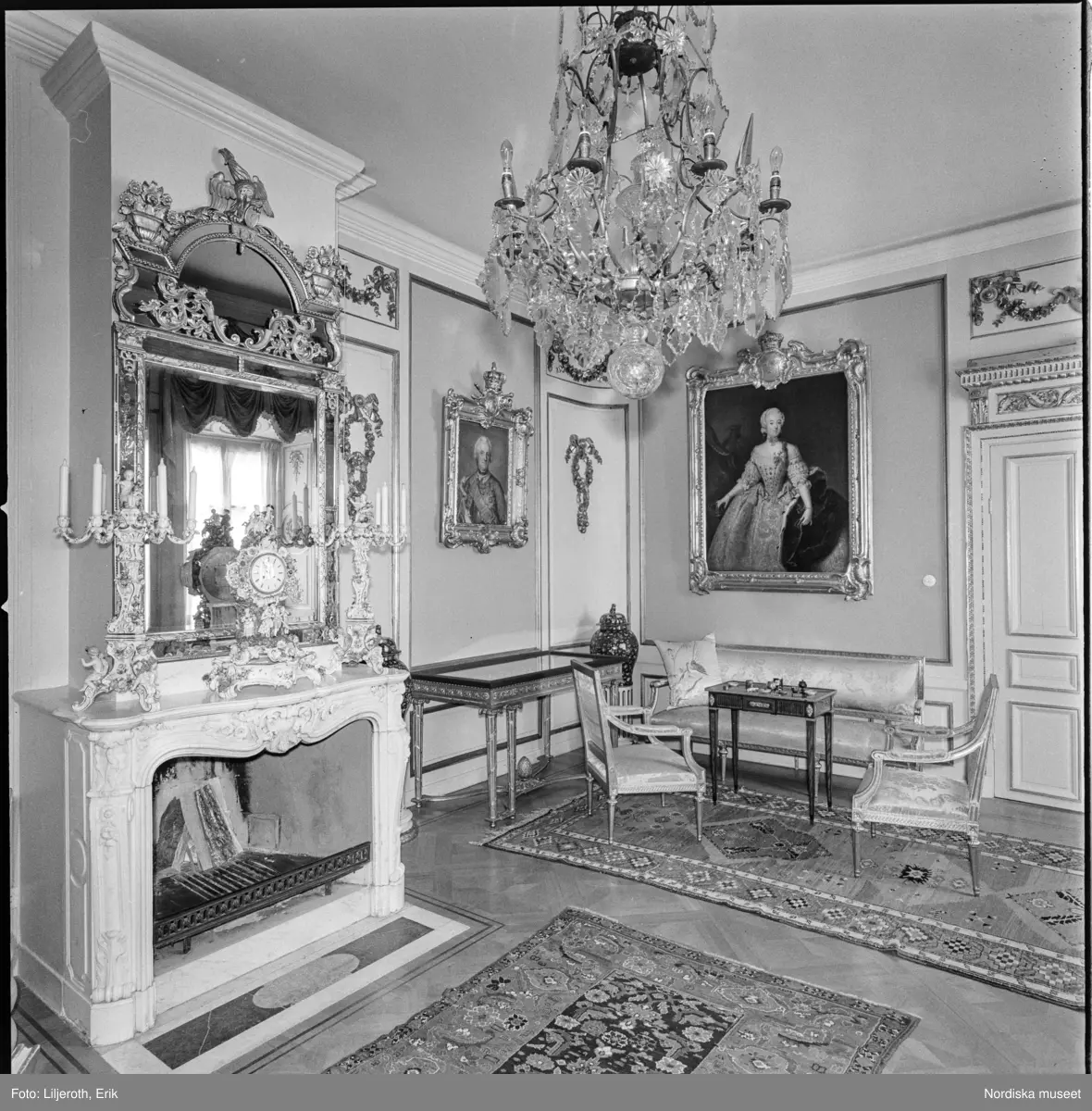 Ericsbergs slott, interiör, Stora Malms socken, Södermanland ...