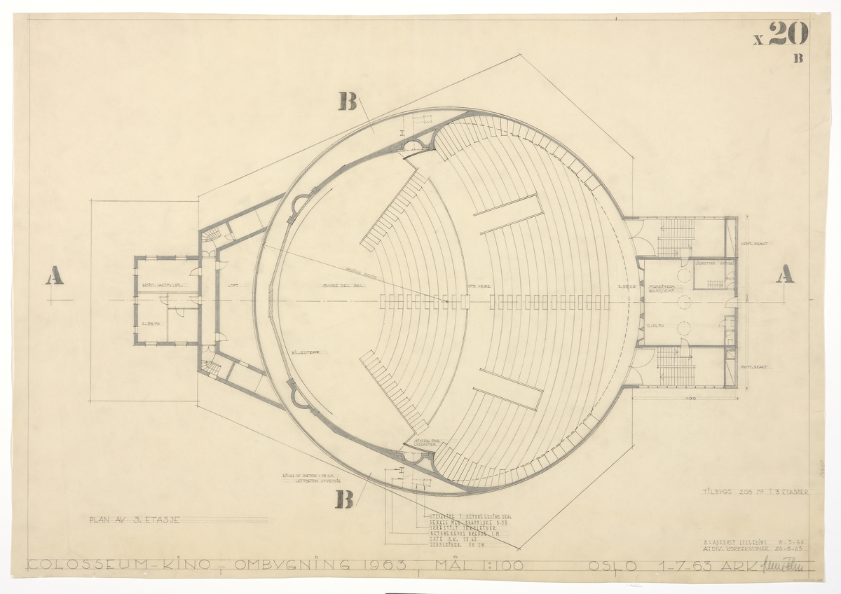 Ombygging av Colosseum teater. Plan [Plantegning] - Nasjonalmuseet ...