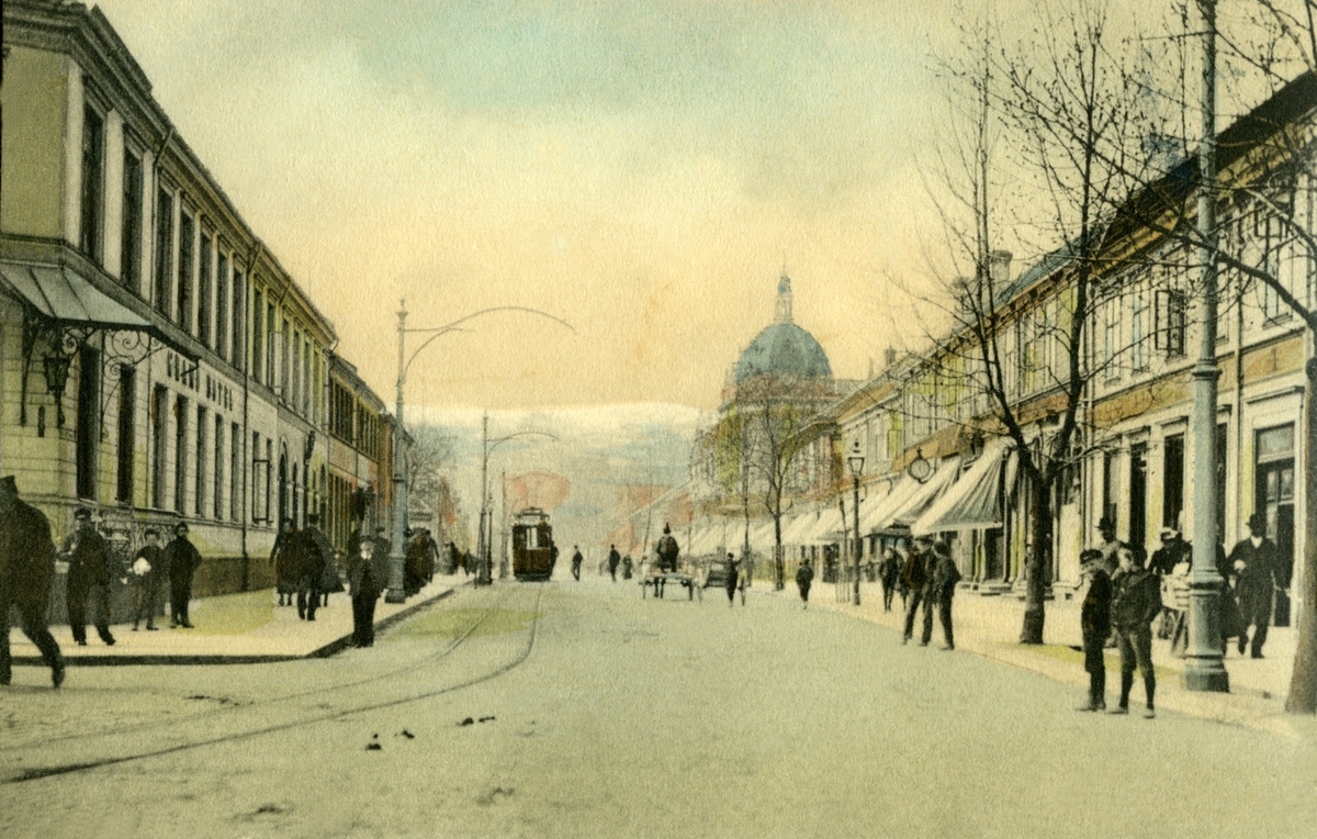 Postkort. Jule- og nyttårshilsen. Fotografisk motiv. Fra Trondheim ...