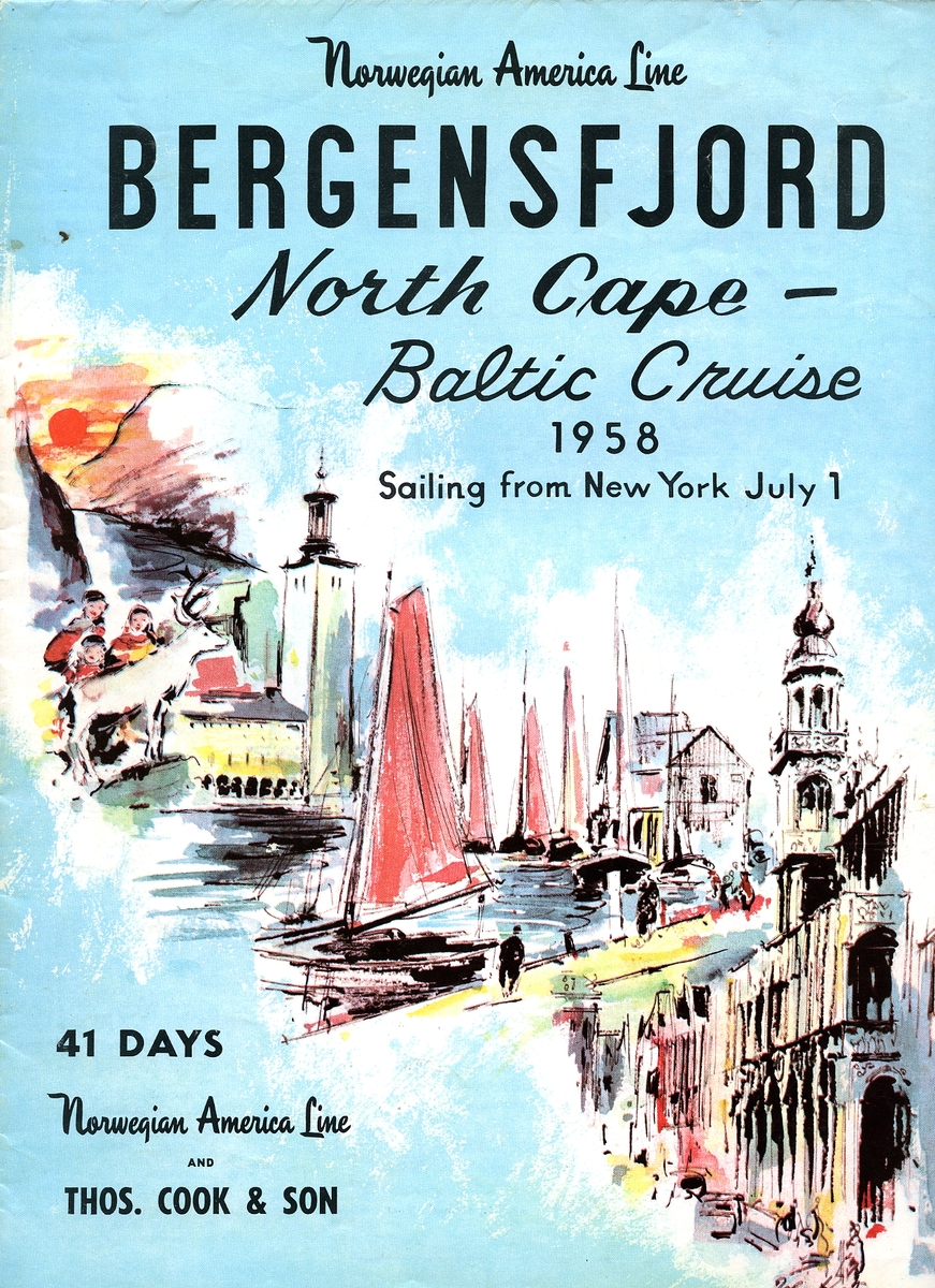 Reklamefolder fra M/S 'Bergensfjord' (b.1956, Swan, Hunter & Wigham ...