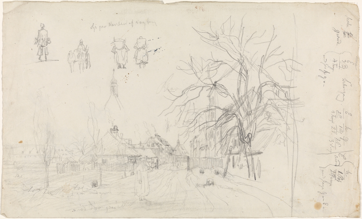 Bygate og figurstudier [Tegning] - Nasjonalmuseet ...