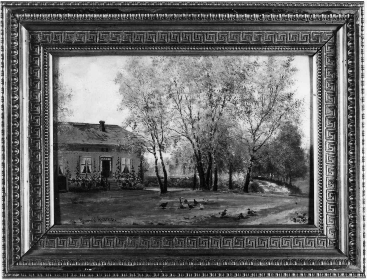 Skinnarbøl, Kongsvinger, Hedmark. Maleri sign. Herman W. Anker 1831 ...